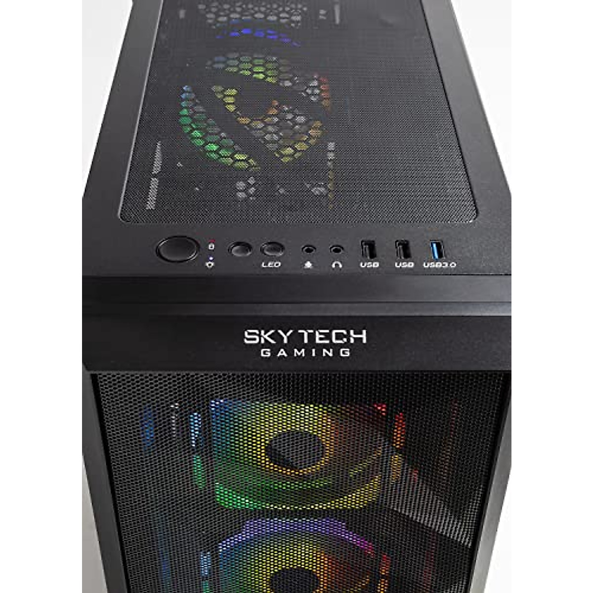 Skytech Gaming Chronos Mini Gaming PC Desktop – AMD Ryzen 5 3600 3.6 GHz, NVIDIA RTX 3050, 500GB NVME SSD, 16GB DDR4 RAM 3200, 600W Gold PSU, Wi-Fi, Windows 11 Home 64-bit
