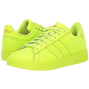 adidas Women's Grant Court 2.0 Sneaker, Lucid Lemon/Lucid Lemon/Gold Metallic, 7