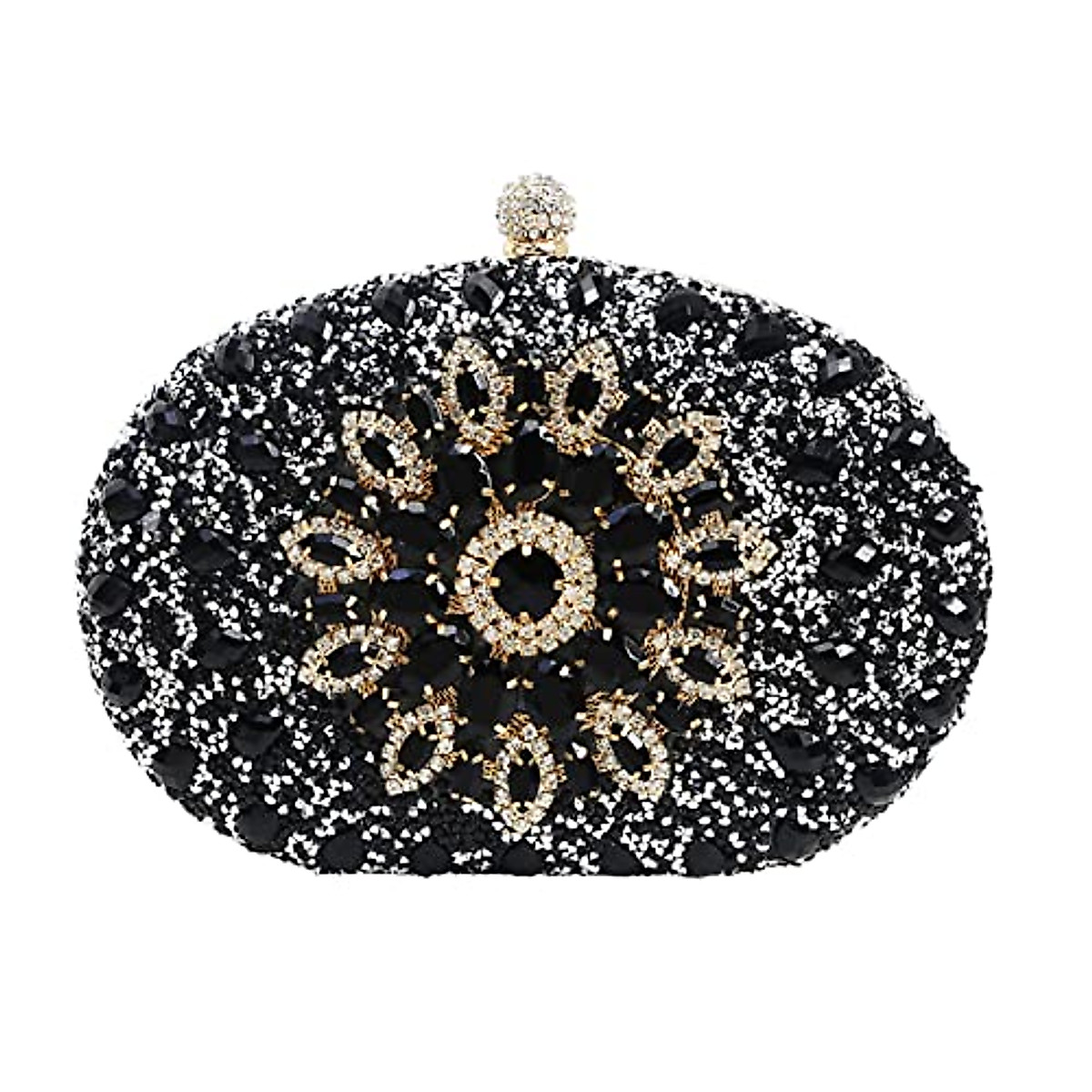 Bandkos Women Clutch Purses Evening Bag Sparkly Diamond Handbag Bridal Glitter Crystal Shoulder Crossbody Bag for Wedding Prom Party (Black)