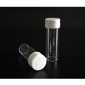 12 PCS 25ml/0.8oz Plastic Sample Bottles Test Tubes Storage Vials Sample Container with Screw Cap