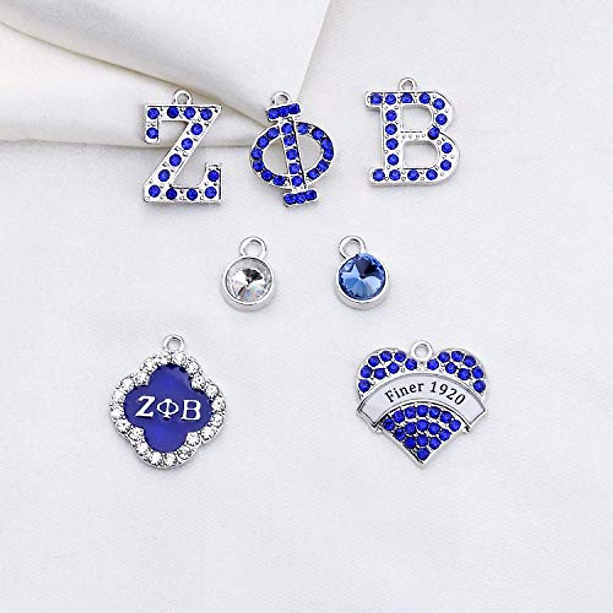 SEIRAA 7PCS Sorority Charms Finer Women Gift Collection for DIY Jewelry Making (DIY Charm)