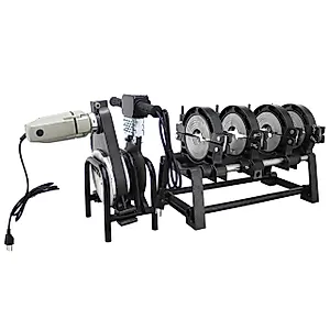 TECHTONGDA Manual Pipe Welder Electric Tube Butt Fusion Machine Pipe Welding Machine Hot Melt Solder for PE PP PB PVDF PPR (2.48"-6.30" four clamps)
