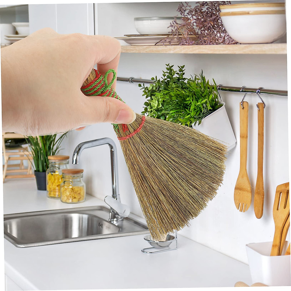 minkissy 10 Pcs Desktop Small Broom Miscanthus Small Broom Kitchen Desktop Cleaning Broom Kids Desks Broom Mini Desk Whisk Broom