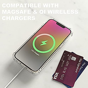 Wuwedo for iPhone 14, iPhone 13 Clear Card Case, Protective Shockproof TPU Slim Wallet Phone Case with Card Holder