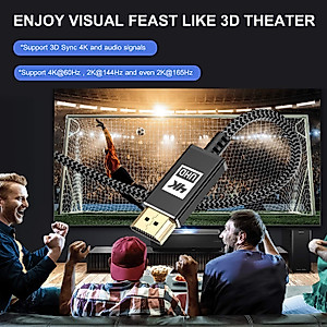 sweguard HDMI Cable 10ft [4K@60Hz, 1080P@144Hz], 4K HDMI 2.0 Cable High Speed 18Gbps Gold Plated Nylon Braided Supports HDR,HDCP 2.2, 2160P,3D,ARC for Roku TV PS5 PS4 Xbox HDTV Blu-ray&Monitor-Black