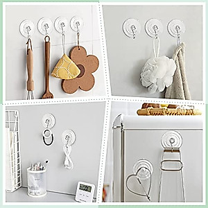 VIS'V 2 Pcs Large Suction Cup Hooks and 10 Pcs Large Suction Cup with Metal Hooks