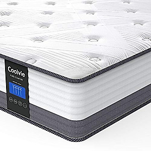 Twin Mattress, Coolvie 10 Inch Twin Size Hybrid Mattress, Twin Mattress in A Box, Individual Pocket Springs with Memory Foam Layer Provide Pain Relief Motion Isolation & Cool Sleep, 2023 New