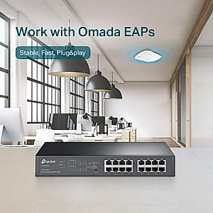 TP-Link TL-SG1016PE | 16 Port Gigabit PoE Switch | Easy Smart Managed | 8 PoE+ Ports @150W | Plug & Play | Sturdy Metal w/ Shielded Ports | QoS, Vlan, IGMP & LAG | 3 Year Manufacturer Warranty