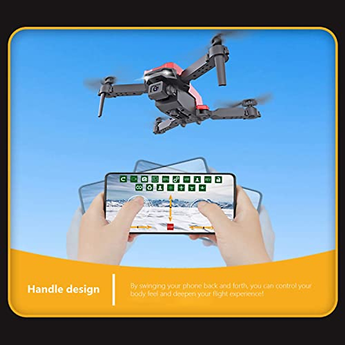 Mini Drone, Foldable Adult Drones with 1080p HD FPV Camera, 3.7V 800mAh RC Quadcopter with Altitude Hold, Headless Mode, One Button Start, Speed Adjustment (Red)