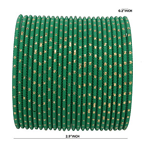 Efulgenz Metal Bangles Indian Green Bangles Metal Bangles for Women Bollywood Plain Metal Bangle Bracelets Costume Jewelry for Women