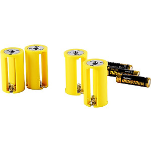 Whizzotech Parallel AA to D Battery Adapters Holder 1.5V Output Case Box 3 AA to 1 D Converter Pack of 8 (Yellow)