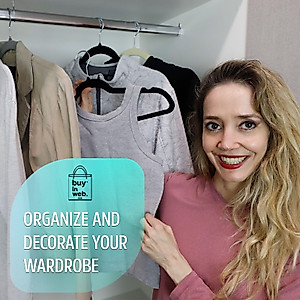 BUY IN WEB USA Black Velvet Hangers 50 Pack, Non Slip Clothes Hangers, Sturdy Space Saving Hangers for Suits, Shirts, Dresses & Jackets, Slim Velvet Hangers, Hold Up to 11lbs