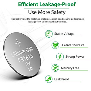 LiCB 10 Pack CR1616 3V Lithium Battery CR 1616