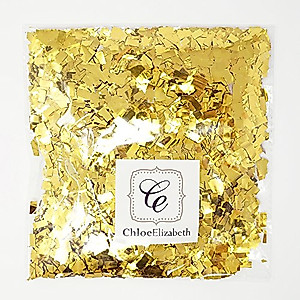 Premium Shredded Squares Tissue Paper Party Table Confetti - 50 Grams (Gold Mylar Flakes)