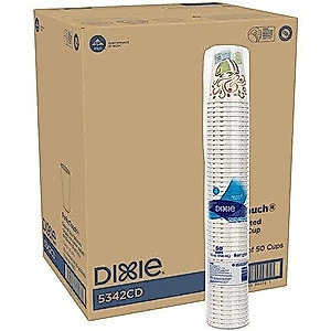 Dixie PerfecTouch 12oz Insulated Paper Hot Cup by GP PRO (Georgia-Pacific), Fits Large Lids, Coffee Haze, 5342CD, 1000 Count (50 Cups Per Pack, 20 Packs Per Case)