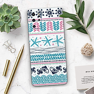 DesignSkinz Jumping Fish Repeating Pattern Protective Vinyl Decal Wrap Skin Cover Compatible with The Samsung Galaxy S20 (Screen Trim & Back Glass Skin)