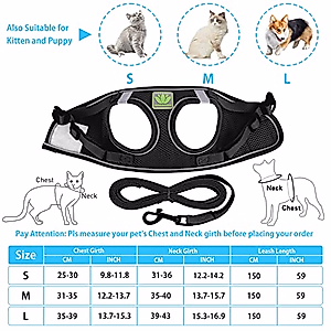 Cat Harness and Leash Set for Walking Escape Proof,Cute Pet Vest Harnesses for Small Dog Cat, Adjustable Soft Kitty Harness with Reflective Strap for Walking Training