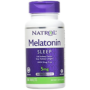 Melatonin 5 mg Time Release by Natrol 100 Tablets