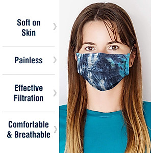 WECARE Disposable Face Mask Individually Wrapped - 50 Pack, Tie Dye Masks 3 Ply