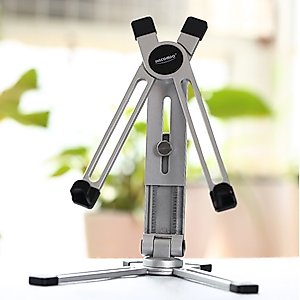 FUZADEL Portable Fold-Up Travel Stand Aluminum, Universal Tablet Stand Holder Foldable Multi-Angle Adjustable Stand for Tablet/Phone/Notebook/Tablet Holder for Surface Notebook Monitor Stand