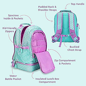 Bentgo Kids 2-in-1 Backpack & Insulated Lunch Bag (Mermaid Scales)