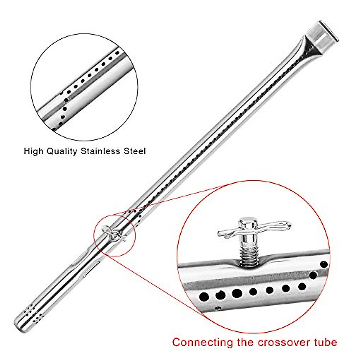 Uniflasy Replacement Parts Kit, Heat Plate Tent Shield, Grill Burner Pipe, Adjustable Crossover Tube and 18 Inch Grill Cooking Grates for Charbroil Performance 6 Burner 463276617,463244819,463238218