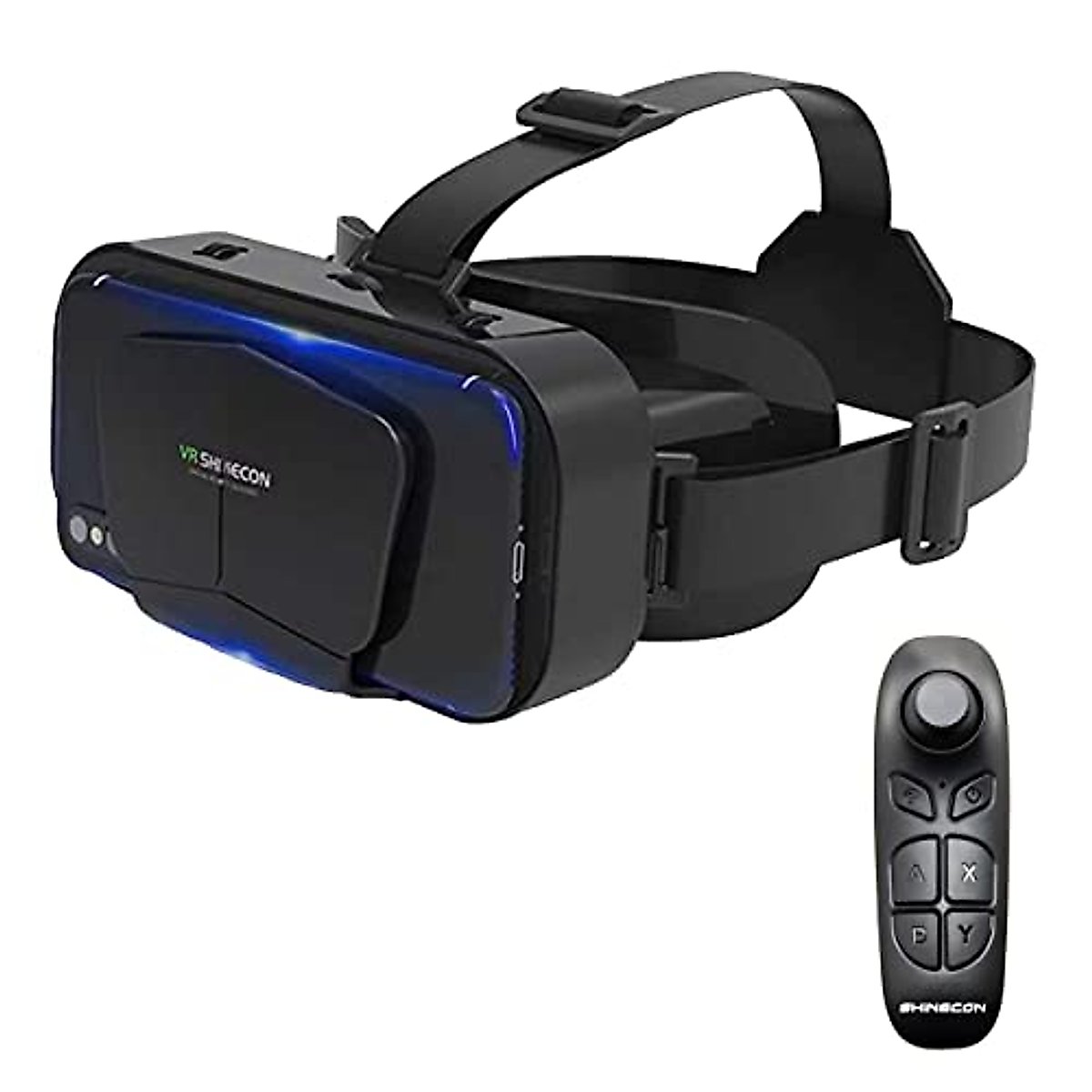UYGHHK VR Headsets, Virtual Reality Game Movie Goggles for iPhone & Android System 4.7-7.2 inch Smartphone Adjustable 3D VR Glasses with Controller