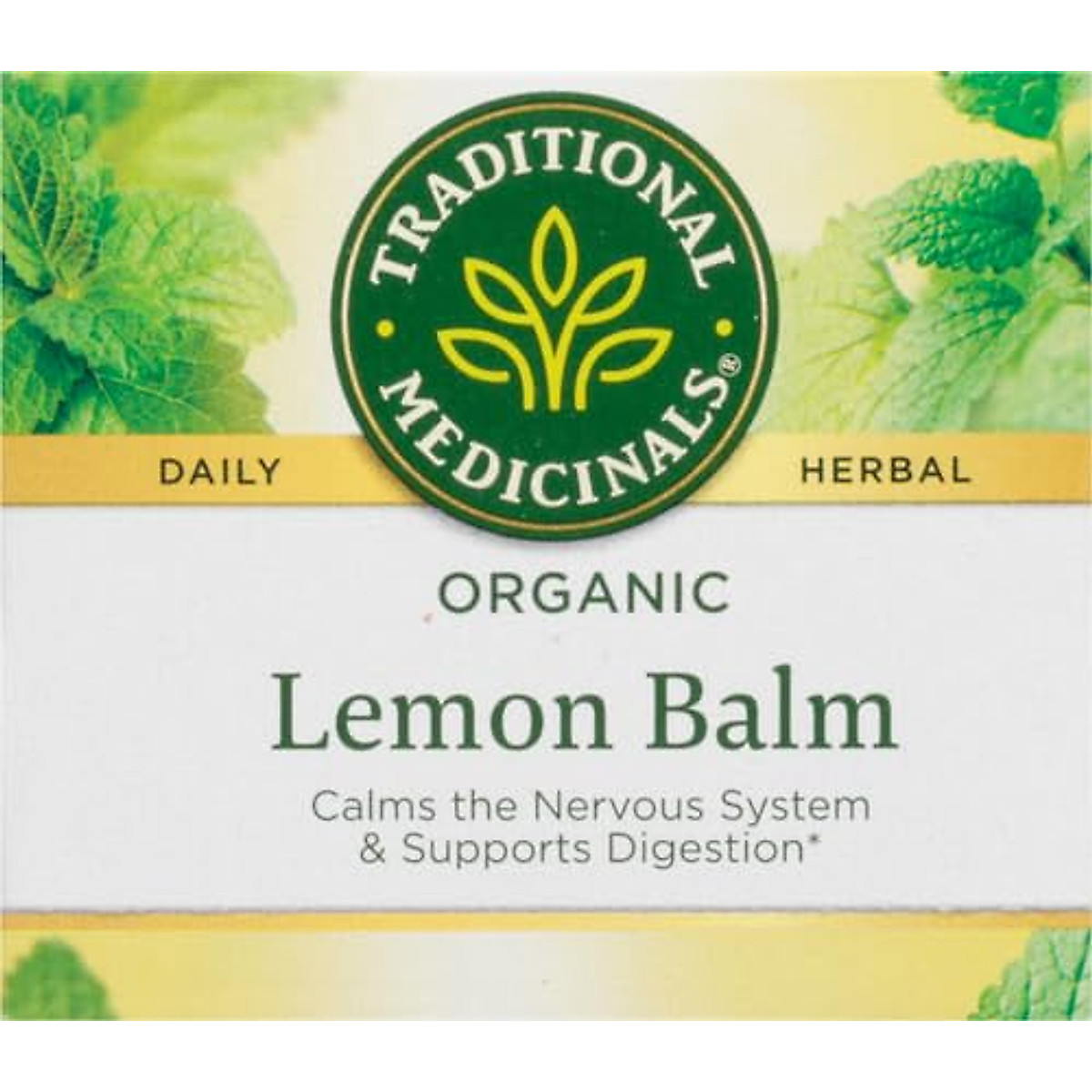Traditional Medicinals Organic Lemon Balm Herbal Tea, Calming and Supports Digestion, (Pack of 1) - 16 Tea Bags