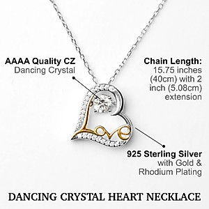 To My Beautiful Soulmate Necklace, Sterling Silver Missing Piece Love Heart, Gifts For Wife Birthday, From Husband, Gold heart is triple plated in 14K gold., Cubic Zirconia