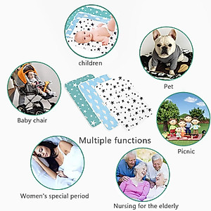 3 Pack Diaper Changing Pad, Maveek Portable Toddler Diaper Changing Pad Waterproof Baby Change Mats Premium Change Pad Liner Bed Pad Play Mat(Green&White&Blue)