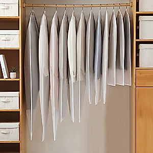 Perber Hanging Garment Bags Clear Suit Bag (Set of 12) Lightweight Dust-Proof Clothes Cover Bags with Full Zipper for Closet Storage and Travel -24'' x 32''/12 Pack