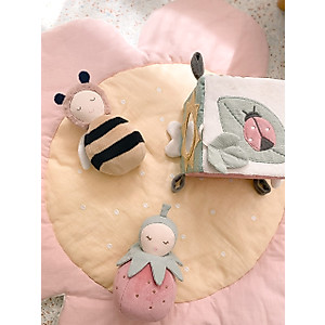 MON AMI Honey Bee Soft Baby Rattle Toy for Ages 6 Months+, 7” Plush Stuffed Animal Rattle Toys for Infants & Toddlers - Baby Rattle with Sound