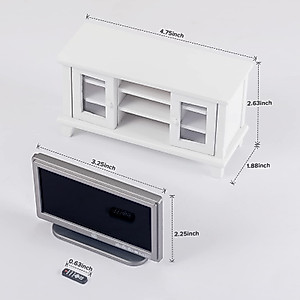 SAMCAMI Dollhouse Furniture 1 12 Scale - Doll House Furniture Toys for Dollhouse Living Room - Miniature Furniture Incl Mini TV Toy and TV Cabinet