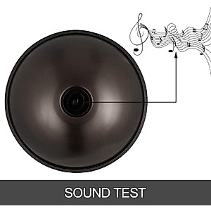 MFYDPP Steel Tongue Drum, 9 Notes 22 Inch Steel Tongue Drum with Handpan Stand, Handpan Case, Durable Mallets and Dust-Free Cloth(Color:a)