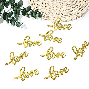 Wedding Table Decor Love Confetti Engagement Party Decorations Bridal Shower Confetti for Table Gold Love Confetti for Wedding Valentine's Day Party Anniversary Bachelorette(100 Pieces)