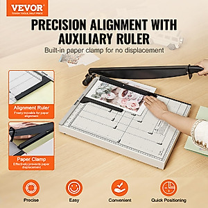 VEVOR Paper Cutter, Guillotine Trimmer, 18" Cut Length, 20 Sheets Capacity, Heavy Duty Guillotine Paper Cutter with Guard Rail/Blade Lock for Cardstock/Cardboard, Paper Trimmer for Home Office School