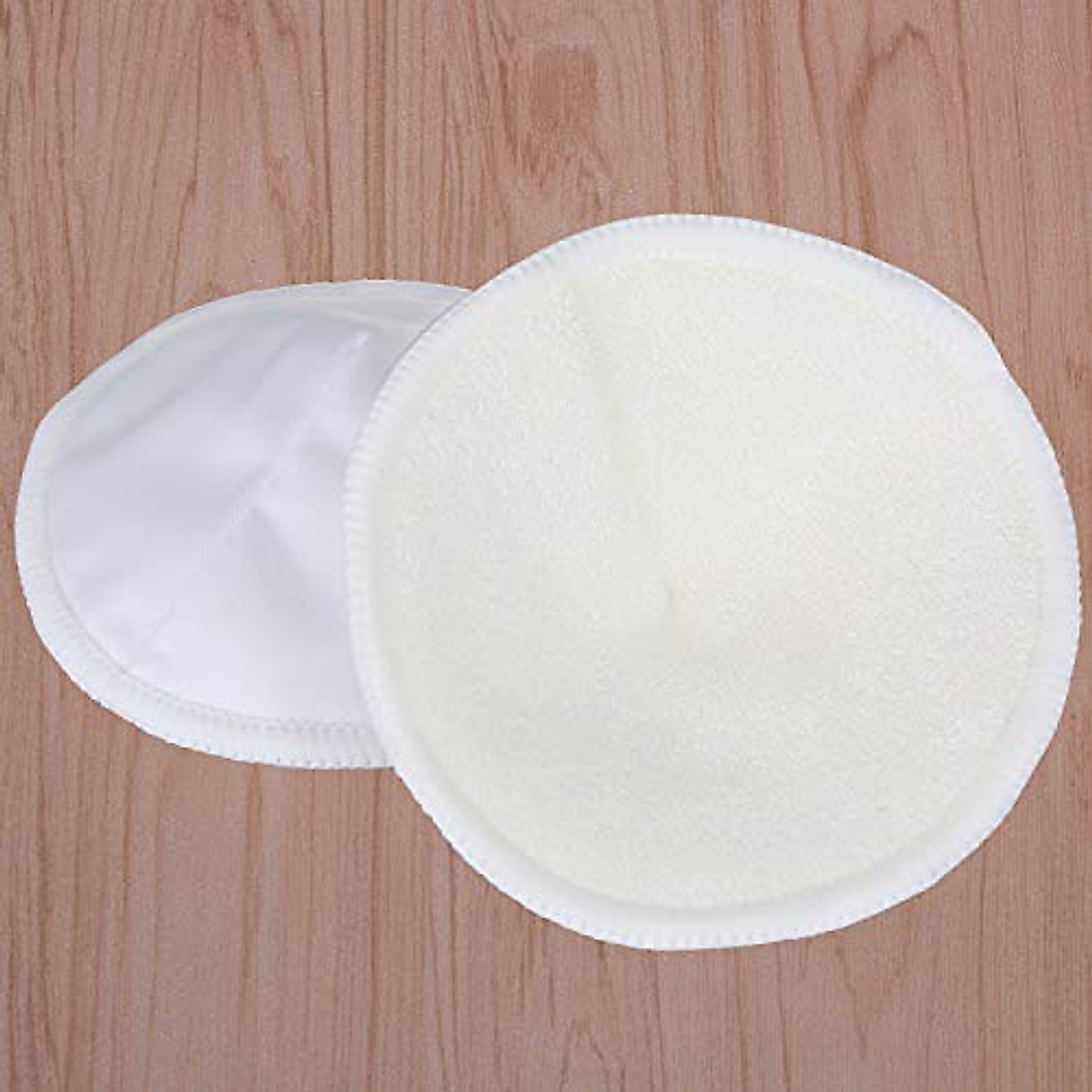 12pcs Bamboo Nursing Breast Pads with Laundry Bag - Contoured Leak-Proof Breastfeeding Nipple Pad for Maternity, Reusable Nipple Covers for Breast Feeding (Pastel Touch, 4.5 inch)