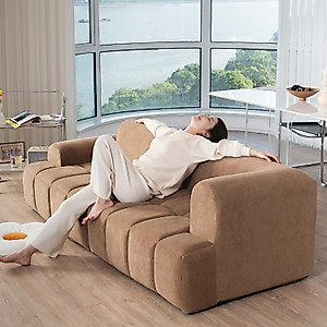 N&V Foam Sofa, Made with All Foam, Great for Livingroon and Bedroom (Brown)