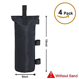OUTDOOR WIND Canopy Weight Bags 112lbs Sand Bags for Canopy Tent,4 Packs Black,Without Sand