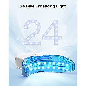 Teeth Whitening Strips with Light, 28 Dentist-Level White Strips for Teeth Whitening, Rechargeable 24X Blue Teeth Whitening Light, Teeth Whitening Kit with Led Light