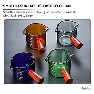 Luxshiny Clear Coffee Mug Espresso Shot Glass with Handle Shot Glass Measuring Cup Mini Milk Glass Cup with Handle for Milk Coffee Espresso Making Amber Stained Glass