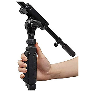 Rockville RVMIC3 Tripod Microphone Stand with Quick Release Hand Clutch & Boom, Black