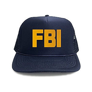 Promotion & Beyond FBI Navy (Gold Text) Investigation Halloween Costume Adjustable Unisex Sports Baseball Hat Cap for Daily Use