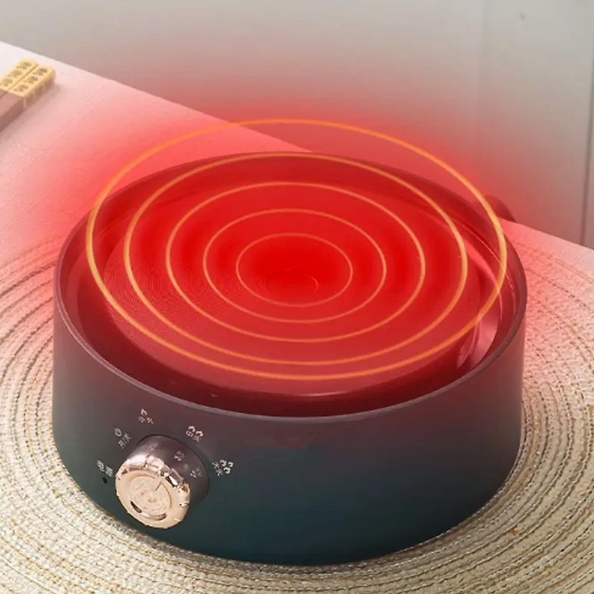 Electric Mini Stove,Small Hot Plate,360 Degree Vertical Heating Portable Countertop Hot Plate for Home Coffee Tea Water Heater,Small Hot Plate Mini Hot Plate Kitchen Cooktop Electric Heater 220V