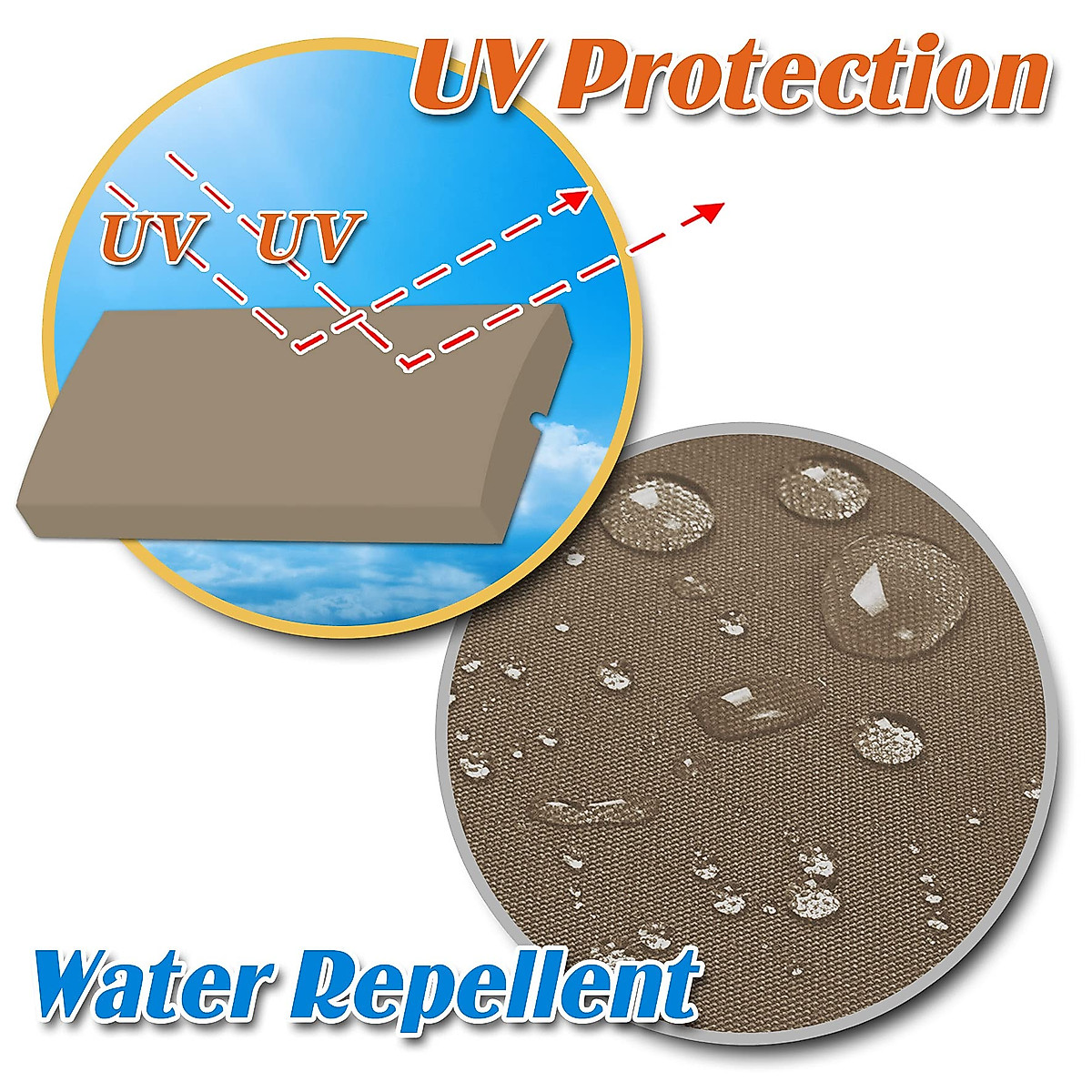 Strong Camel 76" x 51" Replacement Canopy Top Cover for Swing Seat 3 Seater Sizes Garden Hammock Porch Patio with Ball Bungees