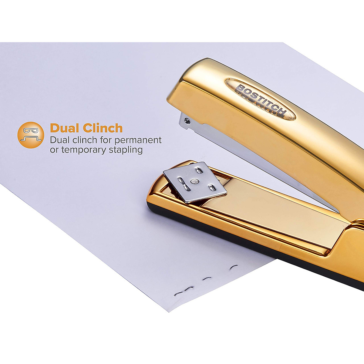 Bostitch Office Professional Metal Executive Stapler, 20 Sheet Capacity, Gold Chrome (B5000-GOLD)