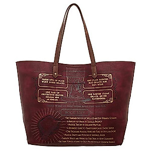 Harry Potter Hogwarts School List Ladies Juniors Burgundy Tote Bag