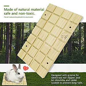 Bunny Wooden Mat Scratch Board Foot Pad,Rabbit Digging Platform Toys,Claws Scratching Board for Guinea Pig,Rabbits,Rat and Other Small Animals