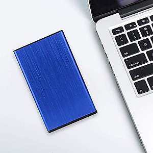 2.5inch USB2.0 Mobile HDD Case,External Mobile Hard Disk Case Box,Aluminum Alloy Brushed Fit for 2TB HDD SSD,Plug-and-Play, with LED Indicator(Blue)