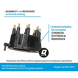 Quicksilver 805759Q01 Distributor Cap Kit for Marinized V-8 MerCruiser Engines Made by General Motors with Thunderbolt IV and V HEI Ignition Systems